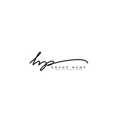 Initial letter hp logo - handwritten signature Vector Image