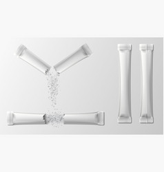 Sugar pour powder stick broken packet falling Vector Image