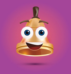 Golden wedding bell and green ribbon Royalty Free Vector