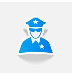 Policeman stickers and badges set with police car Vector Image