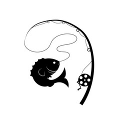 Fishing logo black and white Royalty Free Vector Image