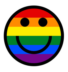 Lgbt rainbow flag smiling face smiley icon Vector Image