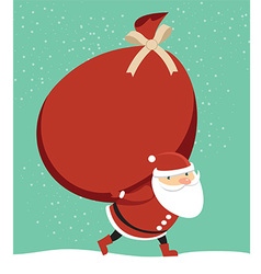 Cartoon of red sack with contains gift isolat Vector Image
