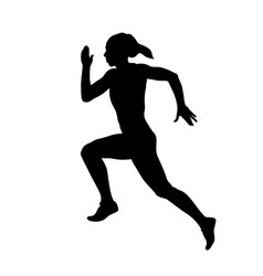 Group women runners running Royalty Free Vector Image