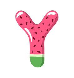 Watermelon alphabet sign on white background Vector Image