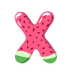 Watermelon alphabet sign on white background Vector Image