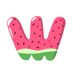 Watermelon alphabet sign on white background Vector Image