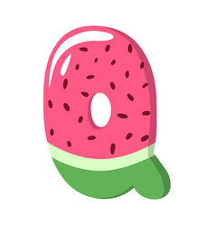 Watermelon alphabet sign on white background Vector Image