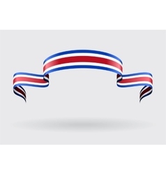 Costa rican flag wavy ribbon background Royalty Free Vector