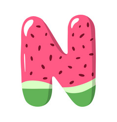 Watermelon alphabet sign on white background Vector Image