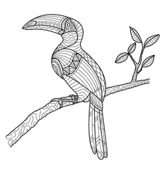 Coloring book art with linear eastern pattern Vector Image