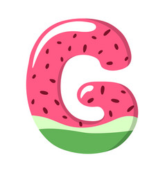 Watermelon alphabet sign on white background Vector Image