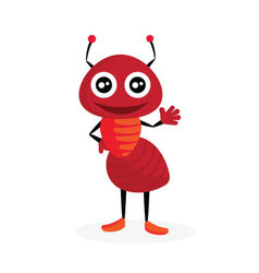 Cute ant cartoon waving Royalty Free Vector Image