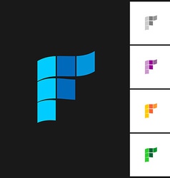 Letter F wing flag logo icon design template Vector Image