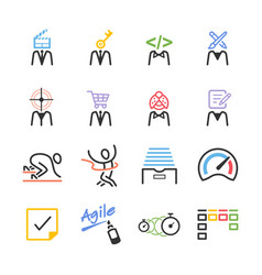 Scrum Agile Project Development Process Flowchart Vector Image