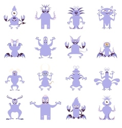 Group of cute monsters cartoon characters Vector Image