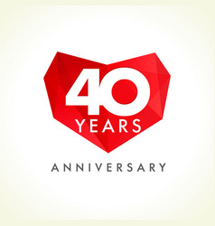 40 anniversary red blue logo Royalty Free Vector Image