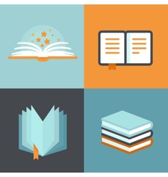 Education school book student logo Royalty Free Vector Image