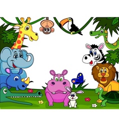 Animal cartoon frame Royalty Free Vector Image