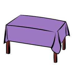 Rectangular table with white tablecloth Royalty Free Vector