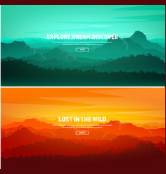 Mountains and forest wild nature landscape Vector Image