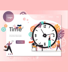 Modern banner template with tiny people and giant Vector Image