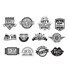 Bike shop bicycle biking vintage labels Royalty Free Vector Image ...