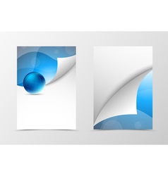 Front and back tech flyer template design Vector Image