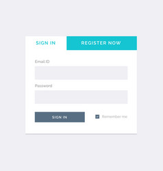 Simple white login form design Royalty Free Vector Image