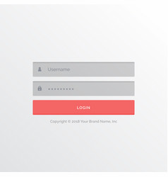 Simple white login form design Royalty Free Vector Image