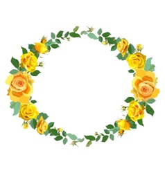 Yellow rose border floral card Royalty Free Vector Image