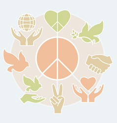 Peace set Royalty Free Vector Image - VectorStock