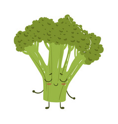Funny broccoli vegetable cartoon Royalty Free Vector Image