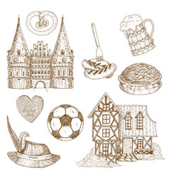 German traditional symbols colorful set Royalty Free Vector