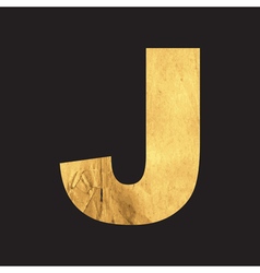 J gold letter with swirly ornaments Royalty Free Vector