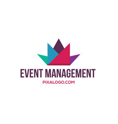 Gold event management logo Royalty Free Vector Image