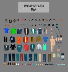 Male face constructor man character avatar kit Vector Image