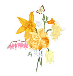 Hand drawn bouquet of spring flowers Royalty Free Vector Image ...