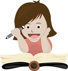 Cartoon children are learning Royalty Free Vector Image