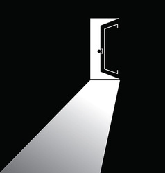 Stick man figure enters an open door icon design Vector Image