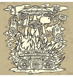 Graffiti elements explosion Royalty Free Vector Image - VectorStock