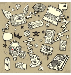 Graffiti elements explosion Royalty Free Vector Image - VectorStock