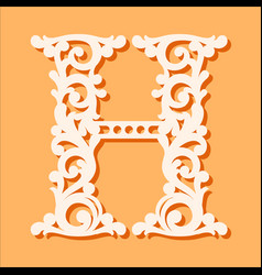 Laser cut template initial monogram letters Vector Image
