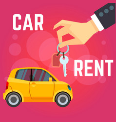 Car rental poster concept cartoon-style Royalty Free Vector