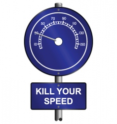 Road traffic kill your speed message Royalty Free Vector