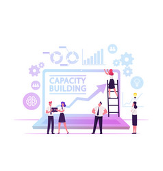 Capacity building concept business woman stand Vector Image