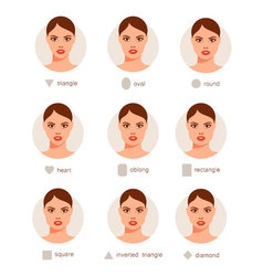 Set of different woman face types Female face Vector Image