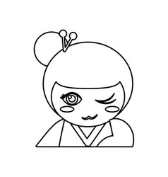 Traditional Japanese Geisha seamless pattern Vector Image