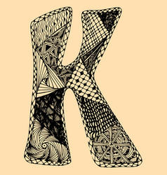 Colorful Grunge font LETTER K Royalty Free Vector Image