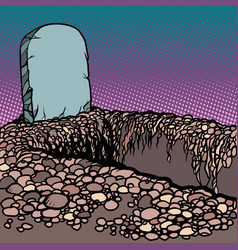 Open grave cartoon icon Royalty Free Vector Image